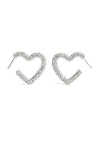 COACH PAVÉ HEART HOOP - Örhänge - open white/vit - Zalando.se