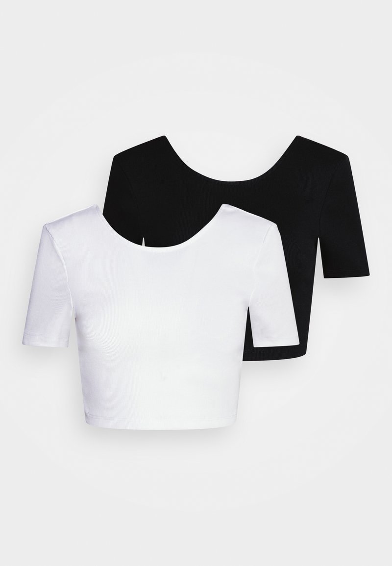 ONLY ONLNULAN SHORT 2 PACK - T-Shirt basic - black/white/schwarz - Zalando.ch