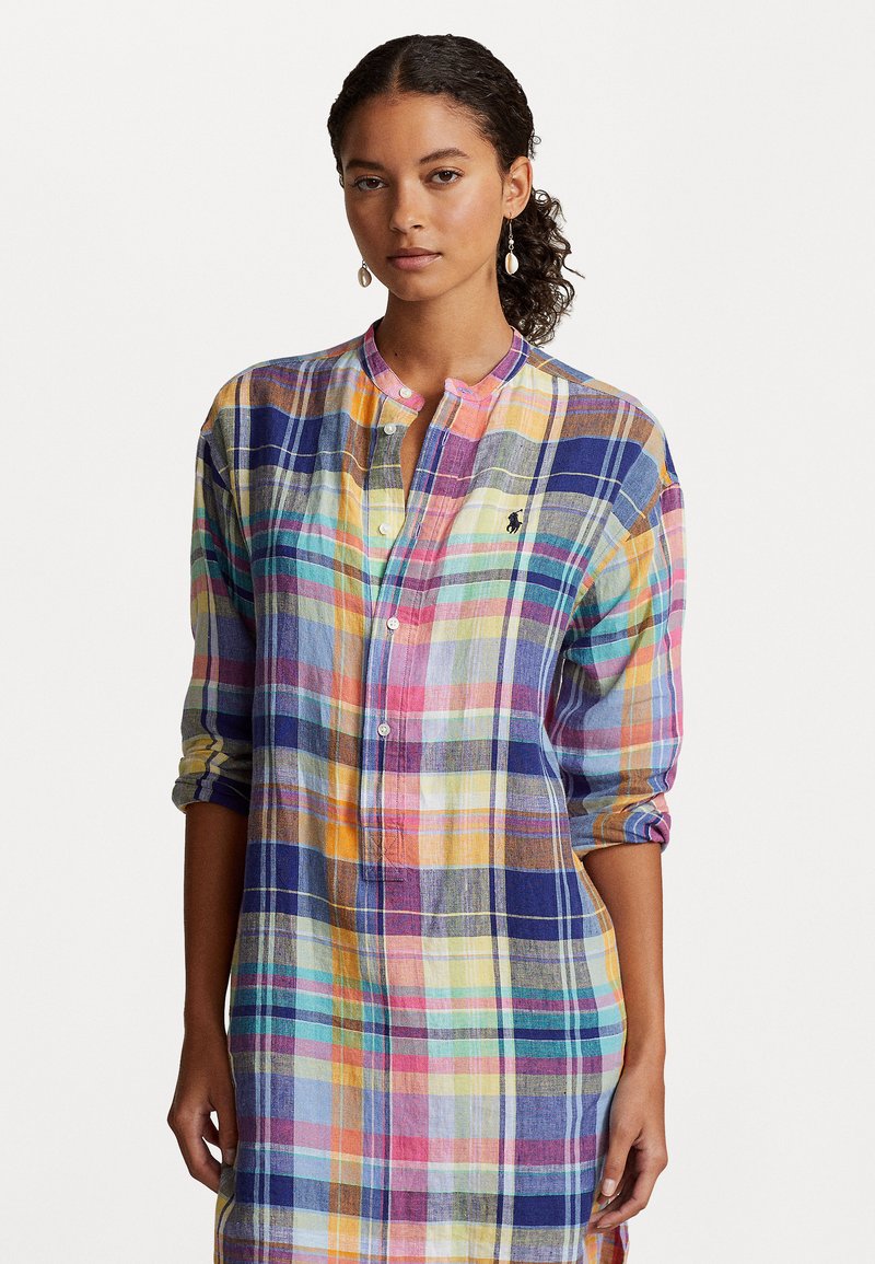 Polo Ralph Lauren LONG SLEEVE DAY DRESS - Blousejurk - blue/yellow/blauw - Zalando.nl