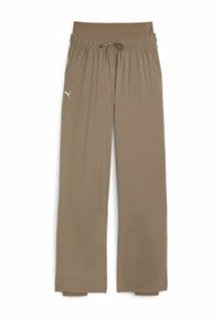 Puma MODEST ACTIVEWEAR WIDE LEG - Tracksuit bottoms - totally taupe ...