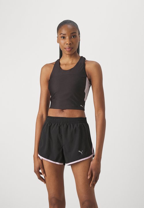Puma RUN ULTRAFORM CROP TANK - Top - dark night/fast yellow/dunkelblau ...