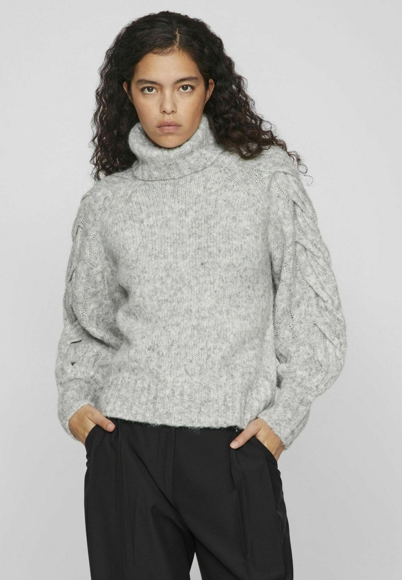 VILA Strickpullover - light grey melange/grau - Zalando.de