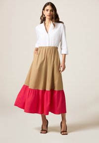 Oltre COLOR BLOCK - Shirt dress - bianco/white - Zalando