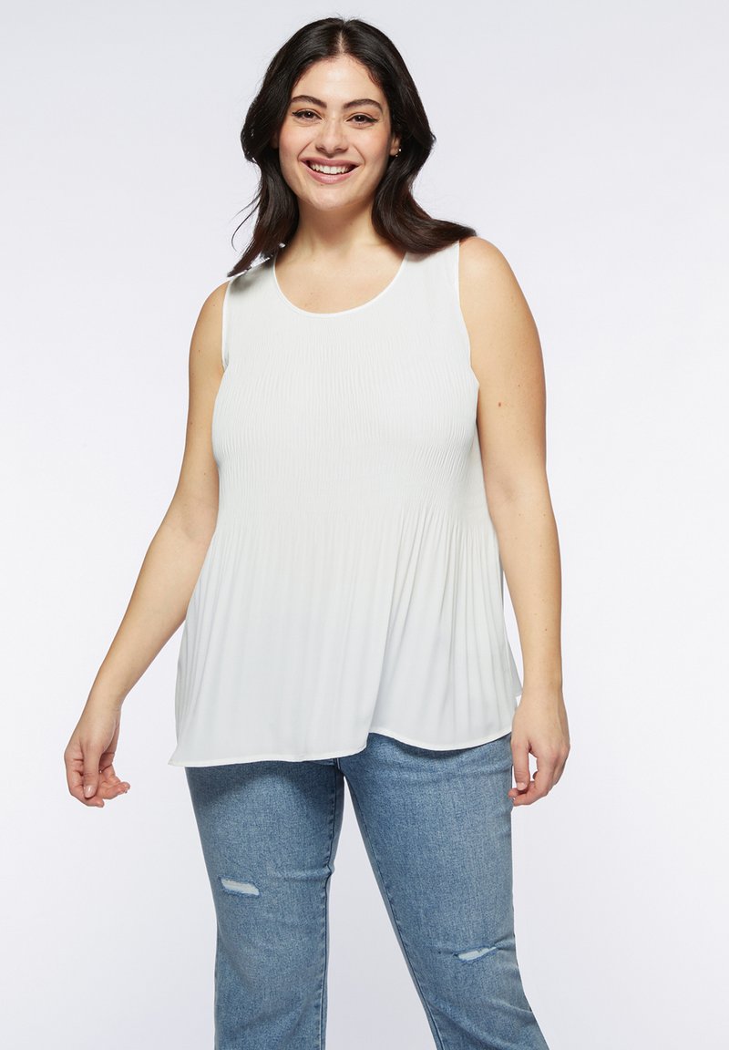 Fiorella Rubino CON PLISSÉ - Top - bianco/hvid - Zalando.dk