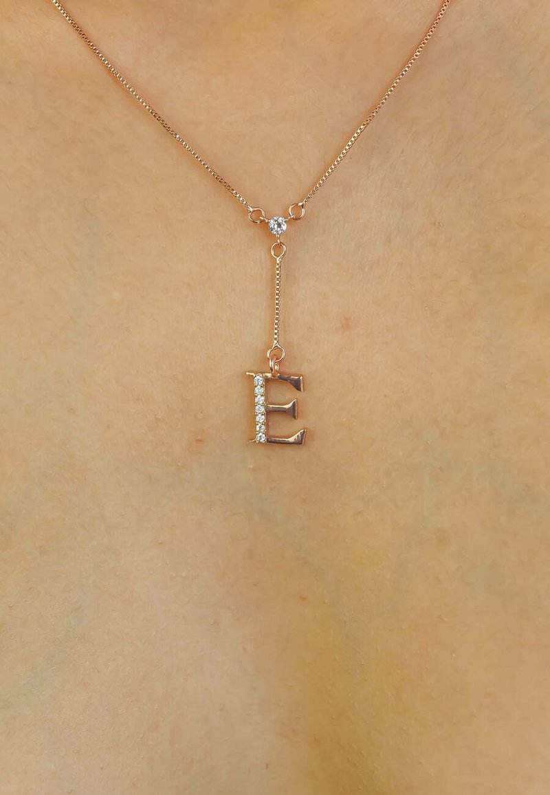 Bombay Sunset INITIAL ALPHABET LETTER E - Collar - rose gold/dorado ...