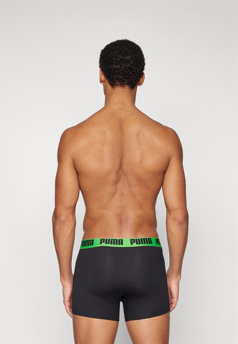 Puma MEN EVERYDAY BASIC BOXER 2 PACK - Pants - black/green pop/black ...