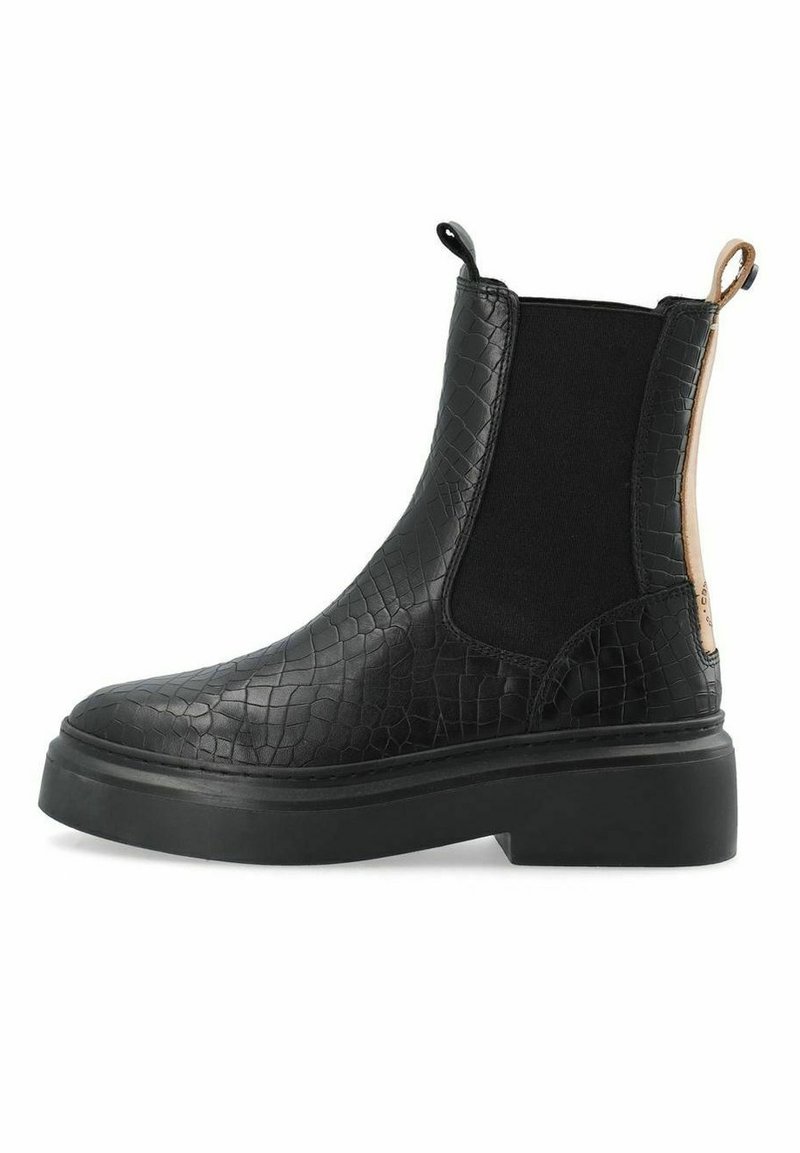 Ca'Shott CASKAMMA CHELSEA CROCO PRINT - Plateaustøvletter - black/sort ...