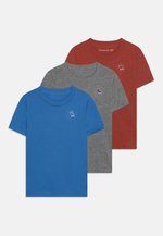 Abercrombie & Fitch ICON TEE 3 PACK - Basic T-shirt - palace blue/marsala/high rise anthracite ...