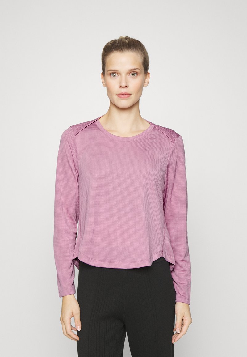 Puma STUDIO WAFFLE LONG SLEEVE - Long sleeved top - pale grape/lilac ...