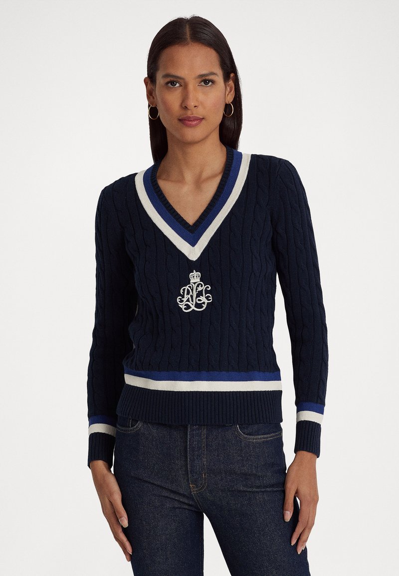 Lauren Ralph Lauren MEREN LONG SLEEVE - Jersey de punto - navy/blue ...