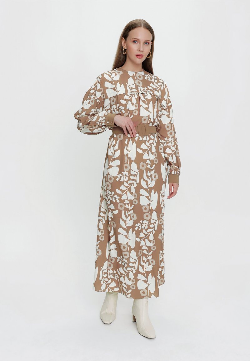 Armine MODEST BELTED MAXI DAY DRESS - Maxi dress - dark brown - Zalando