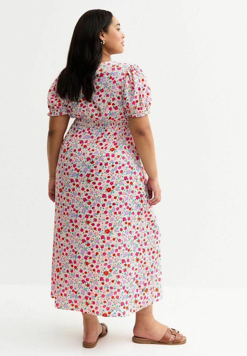 New Look CURVES FLORAL PRINT - Robe longue - off white/écru - ZALANDO.FR