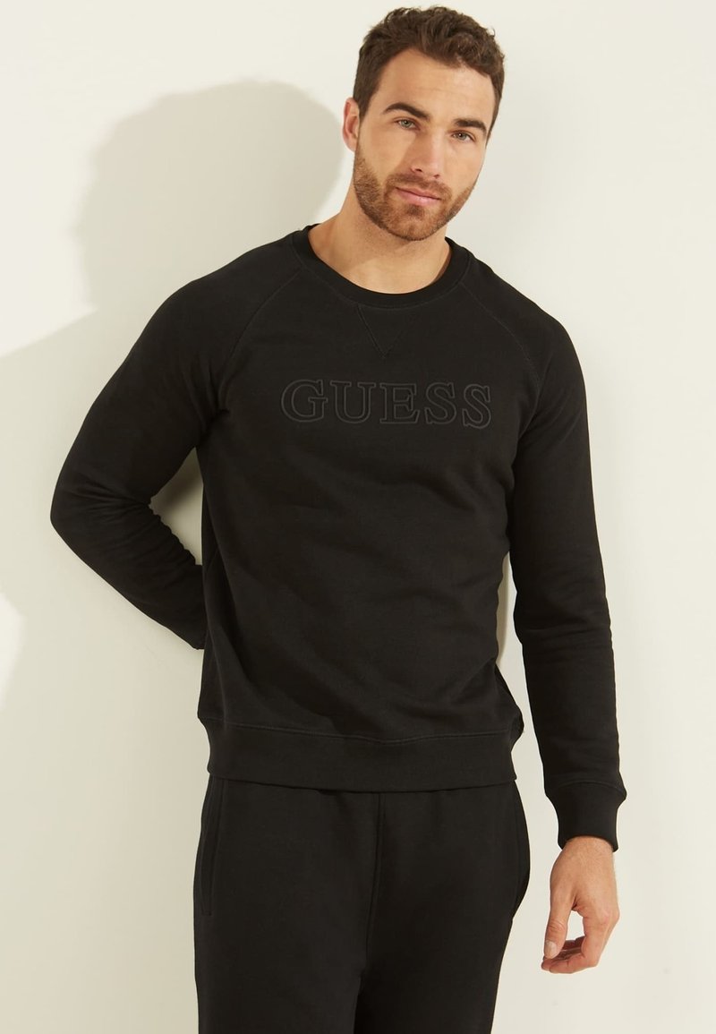 Guess FRONTLOGO - Sweater - schwarz/zwart - Zalando.nl