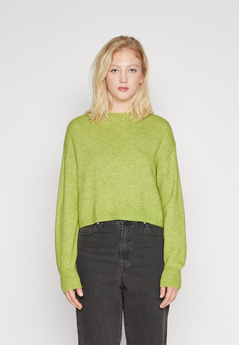 JDY JDYFLORIS O-NECK SHORT - Pullover - lima bean green/vert - ZALANDO.FR