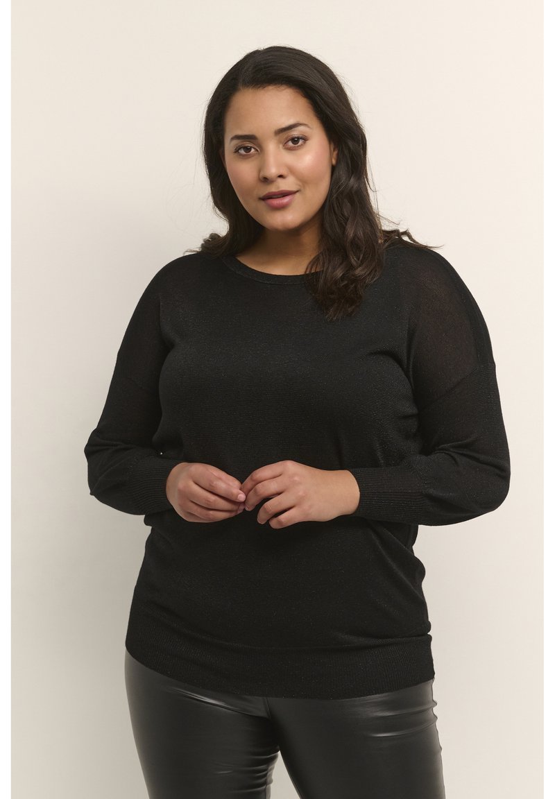 Kaffe Curve KCREGITTA - Jumper - black deep/mottled black - Zalando