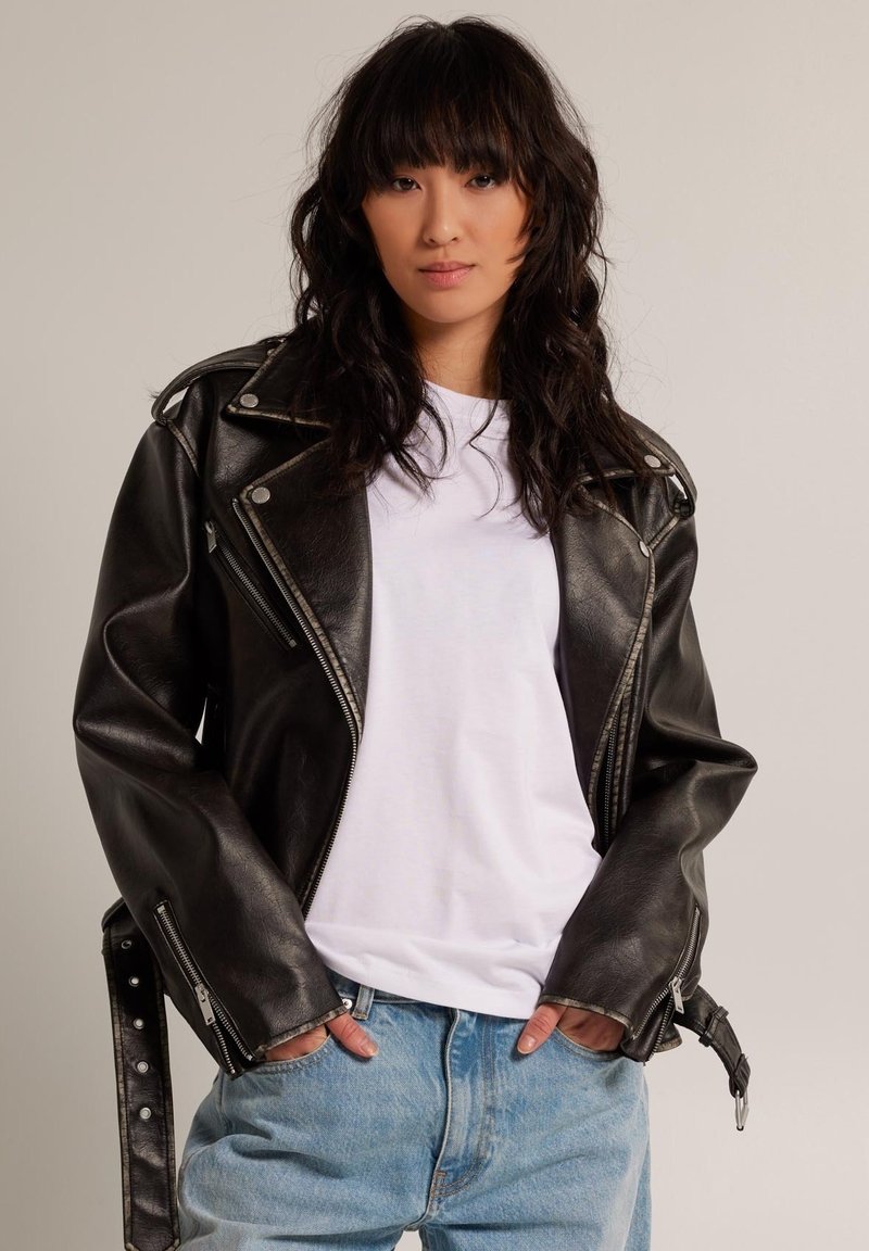 America Today JUNO - Imitatieleren jas - black/zwart - Zalando.be