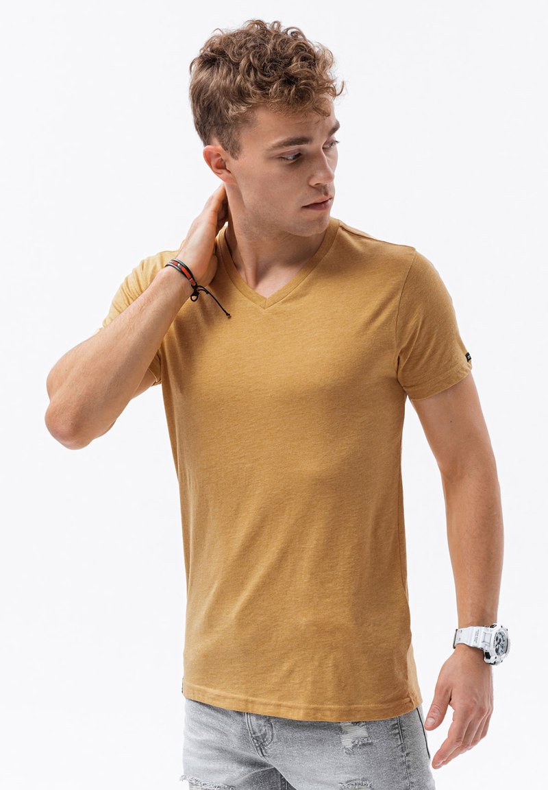 Ombre SET OF THREE Z29 - T-Shirt basic - mustard light grey black/senf - Zalando.ch