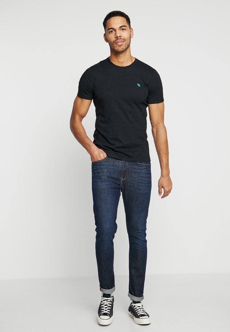 Abercrombie & Fitch 3-PACK ICON CREW TEE - Basic T-shirt - BLACK LIGHT BLUE NAVY/black - Zalando ...