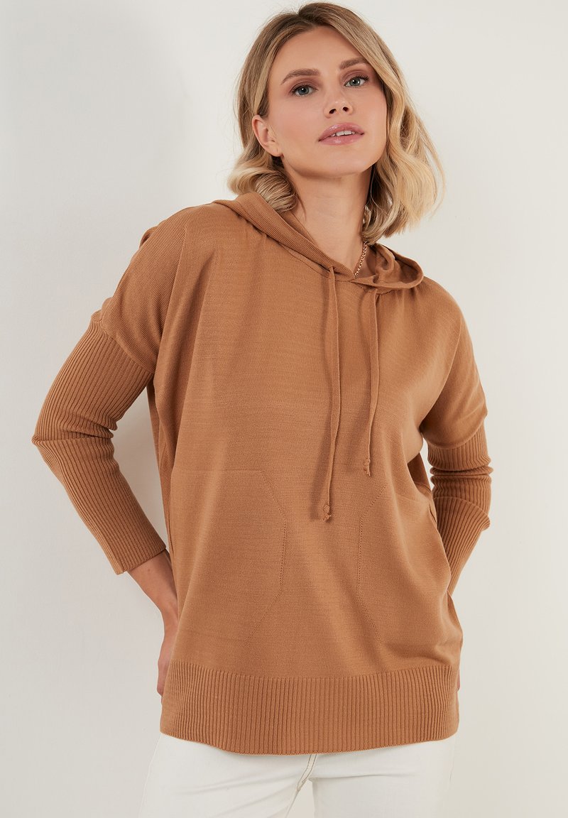 LELA REGULAR FIT - Sweat à capuche - caramel/marron - ZALANDO.FR