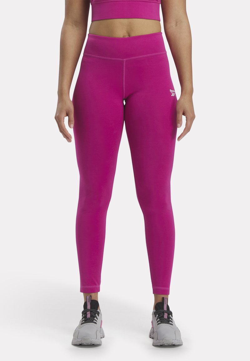 Reebok IDENTITY SMALL LOGO FITTED LEGGINGS - Tights - semi proud pink ...