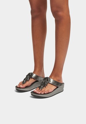 FitFlop LULU CRYSTAL EMBELLISHED BACK STRAP - Sandalen met plateauzool - all black/zwart ...