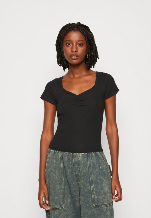 Hollister Co. RUCHED BUST - T-Shirt print - casual black/schwarz ...