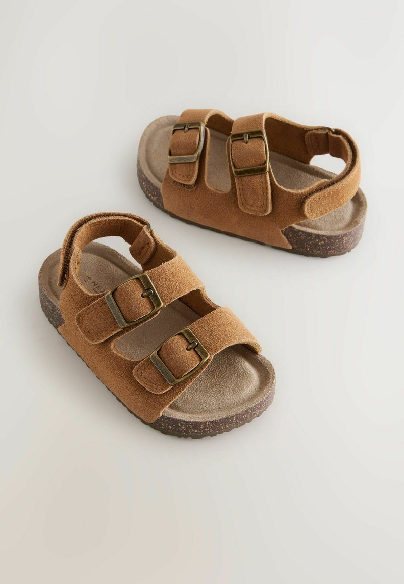 Next WIDE FIT - DOUBLE BUCKLE - Clogs - tan brown/brown - Zalando
