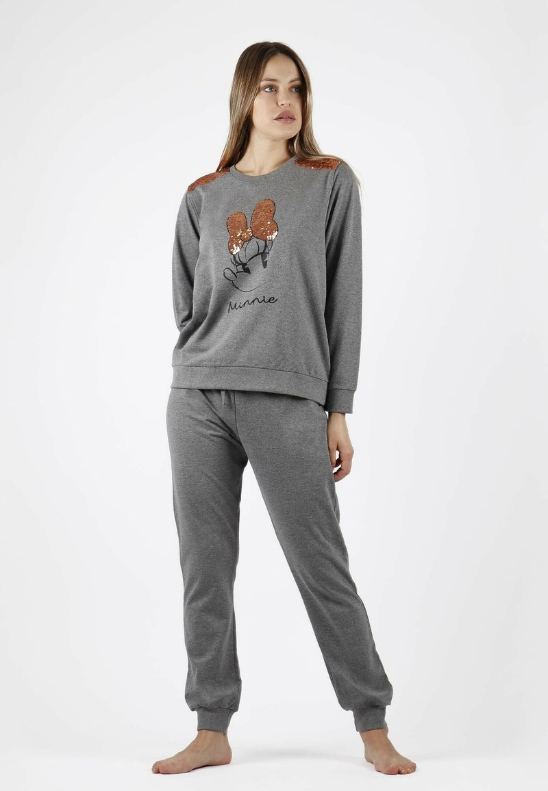 Disney SET MANGA LARGA MINNIE SEQUINS - Pijama - gris jaspe/gris ...