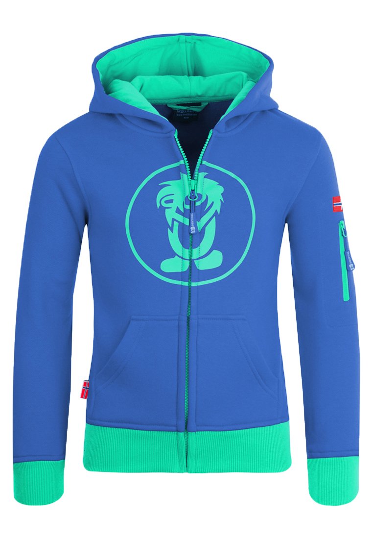 TROLLKIDS SORTLAND - Sweater met rits - midnight blue/dark mint/blauw ...
