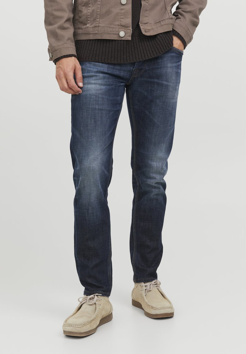 Jack & Jones MIKE - Jean slim - blue denim/bleu foncé chiné - ZALANDO.FR