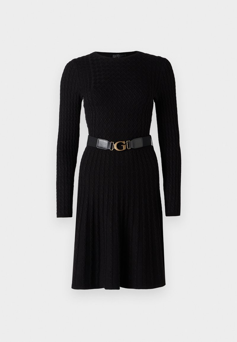 Guess BELTED HANA DRESS - Robe pull - jet black/noir - ZALANDO.FR