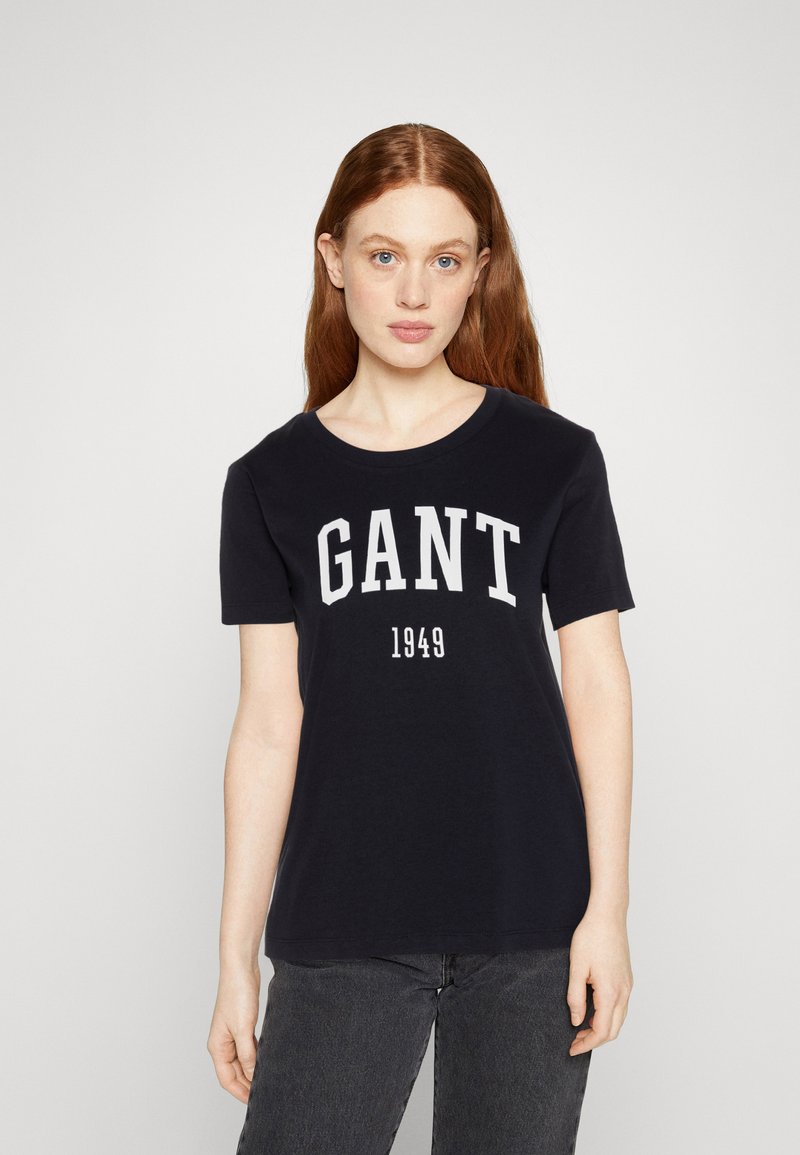 GANT LOGO - T-shirt imprimé - evening blue/bleu marine - ZALANDO.BE