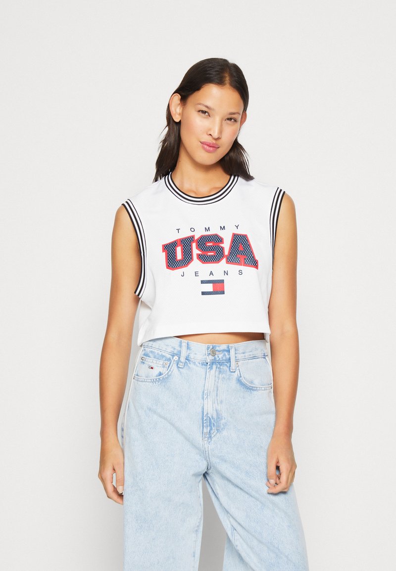 Tommy Jeans USA BASKETBALL TANK - Top - white - Zalando.co.uk