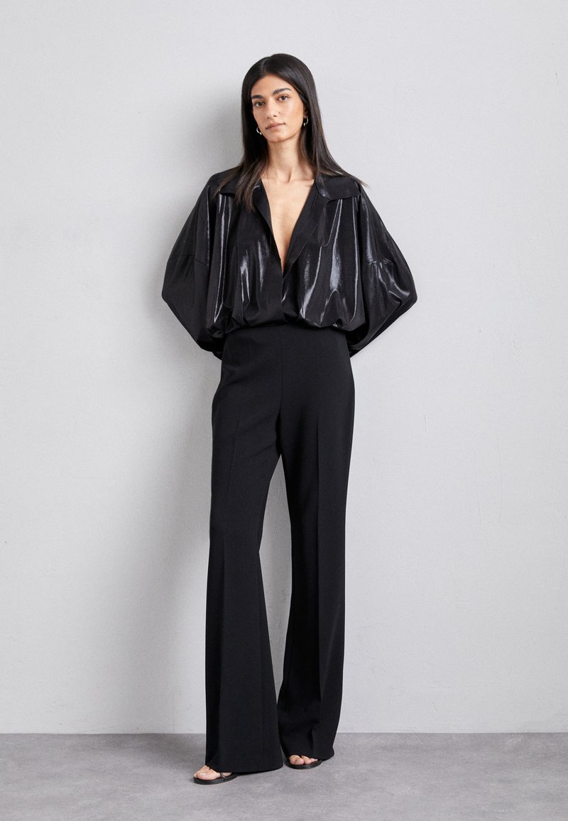 Norma Kamali SUPER OVERSIZED BOYFRIEND - Top s dlhým rukávom - black ...