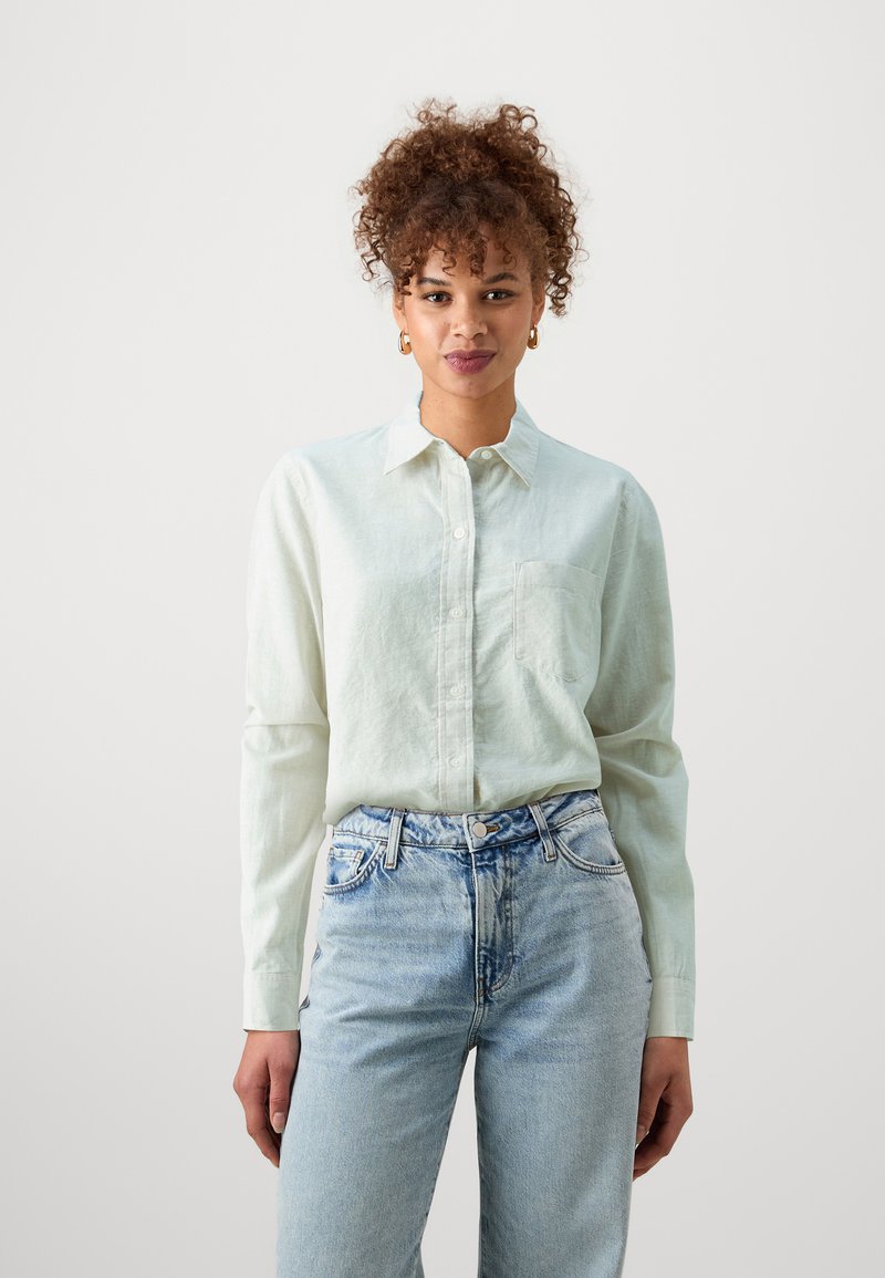 Gap Tall EASY - Button-down blouse - sand khaki/light brown - Zalando.ie