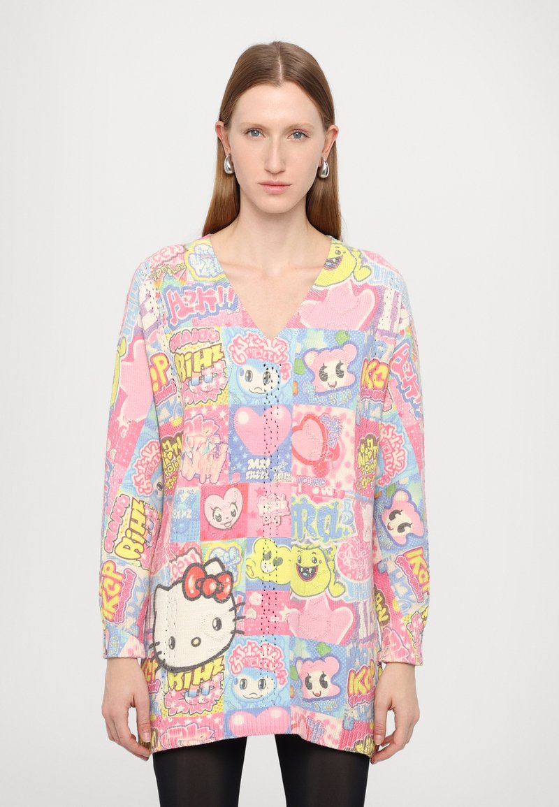 GCDS HELLO KITTY PRINTED CABLE MINI DRESS - Gebreide jurk - multi ...
