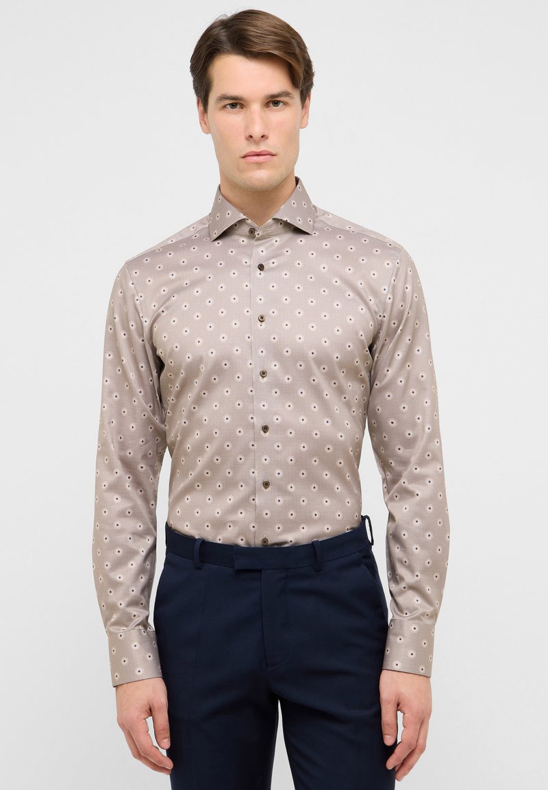 Eterna BEDRUCKT SLIM FIT - Overhemd - mandel/lichtbruin - Zalando.nl