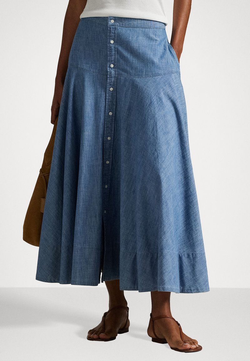 Polo Ralph Lauren COTTON CHAMBRAY A LINE SKIRT - Gonna di jeans - chambray/blu - Zalando.it
