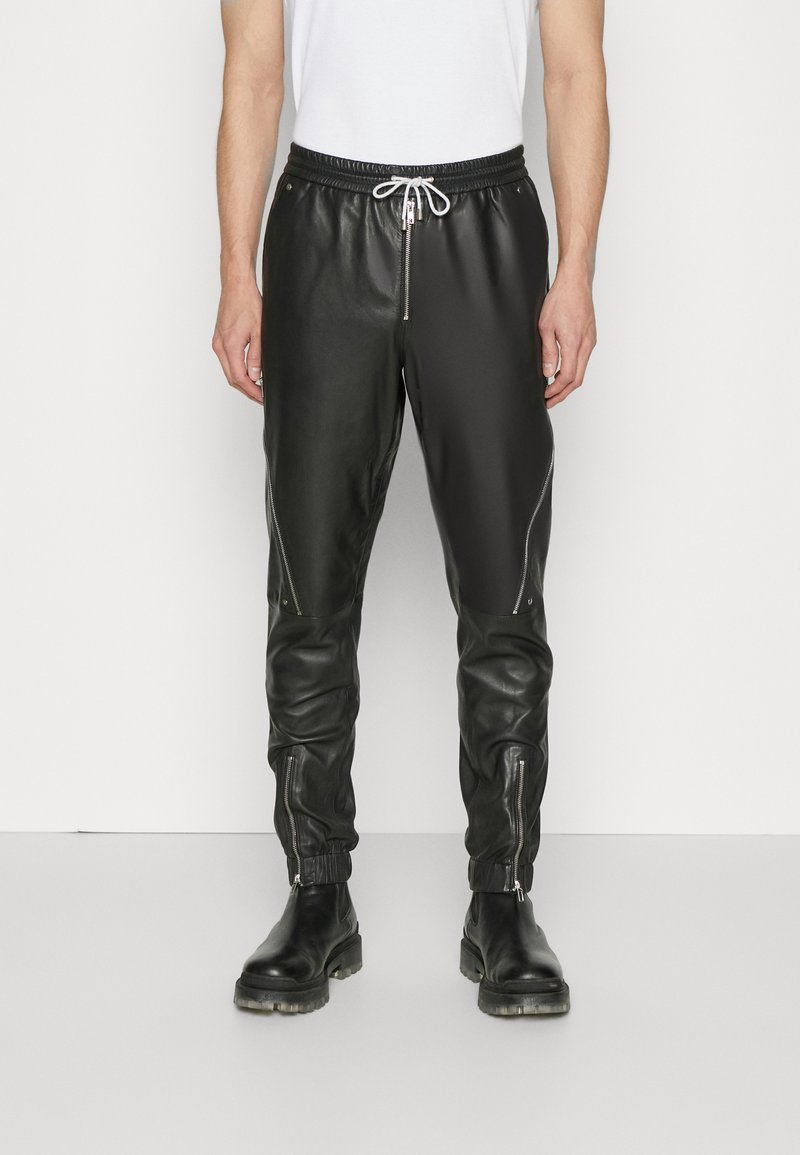 STUDIO ID LUKE LEATHER TROUSERS - Leather trousers - black liverpool ...