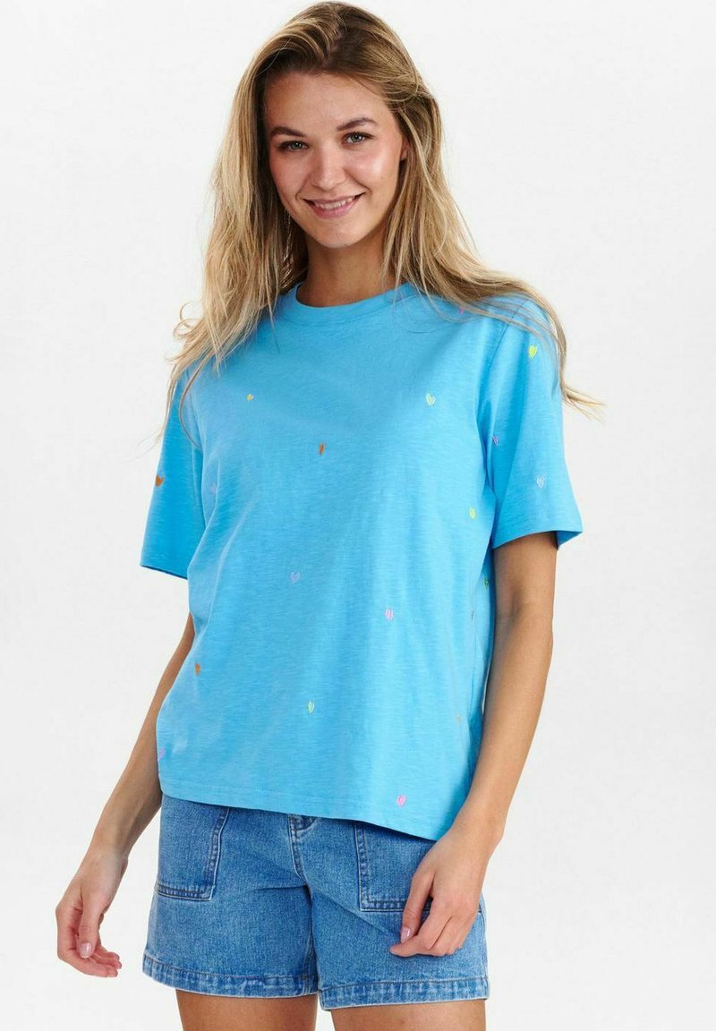 Nümph Nukristin T Shirt Med Print Blue Blå