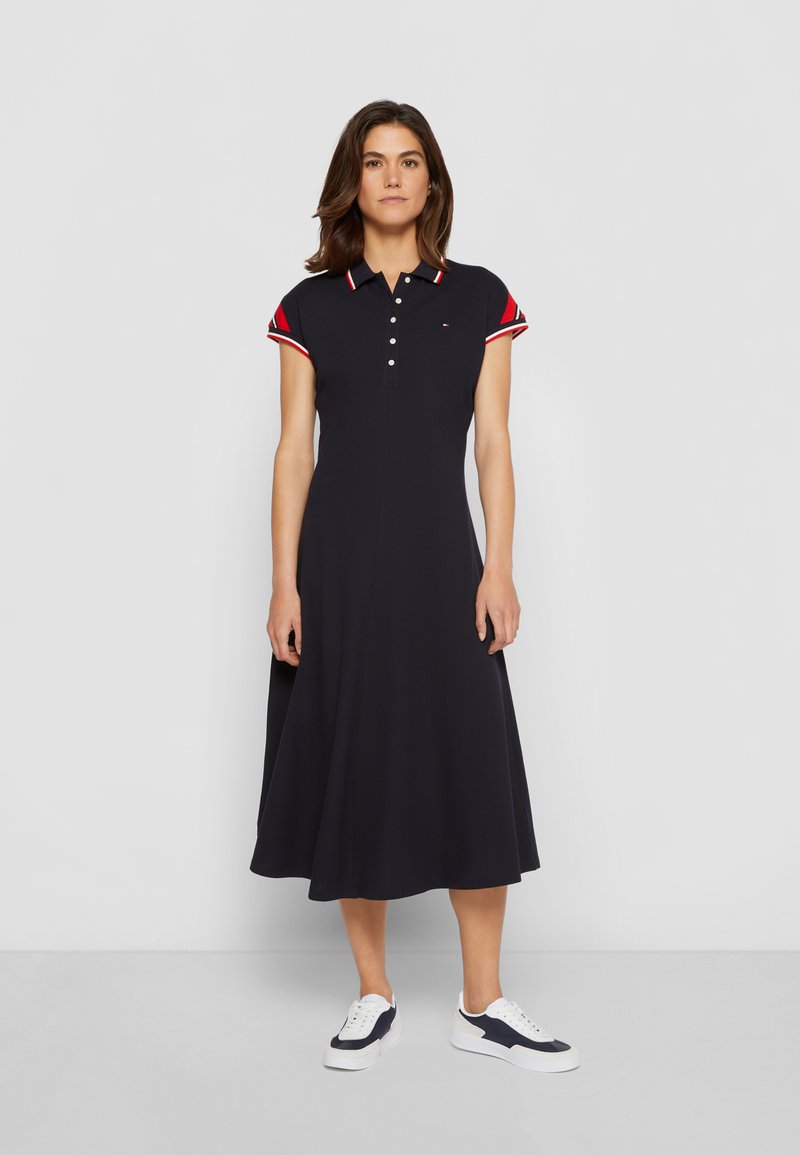 Tommy Hilfiger POLO DRESS - Day dress - desert sky/dark blue - Zalando