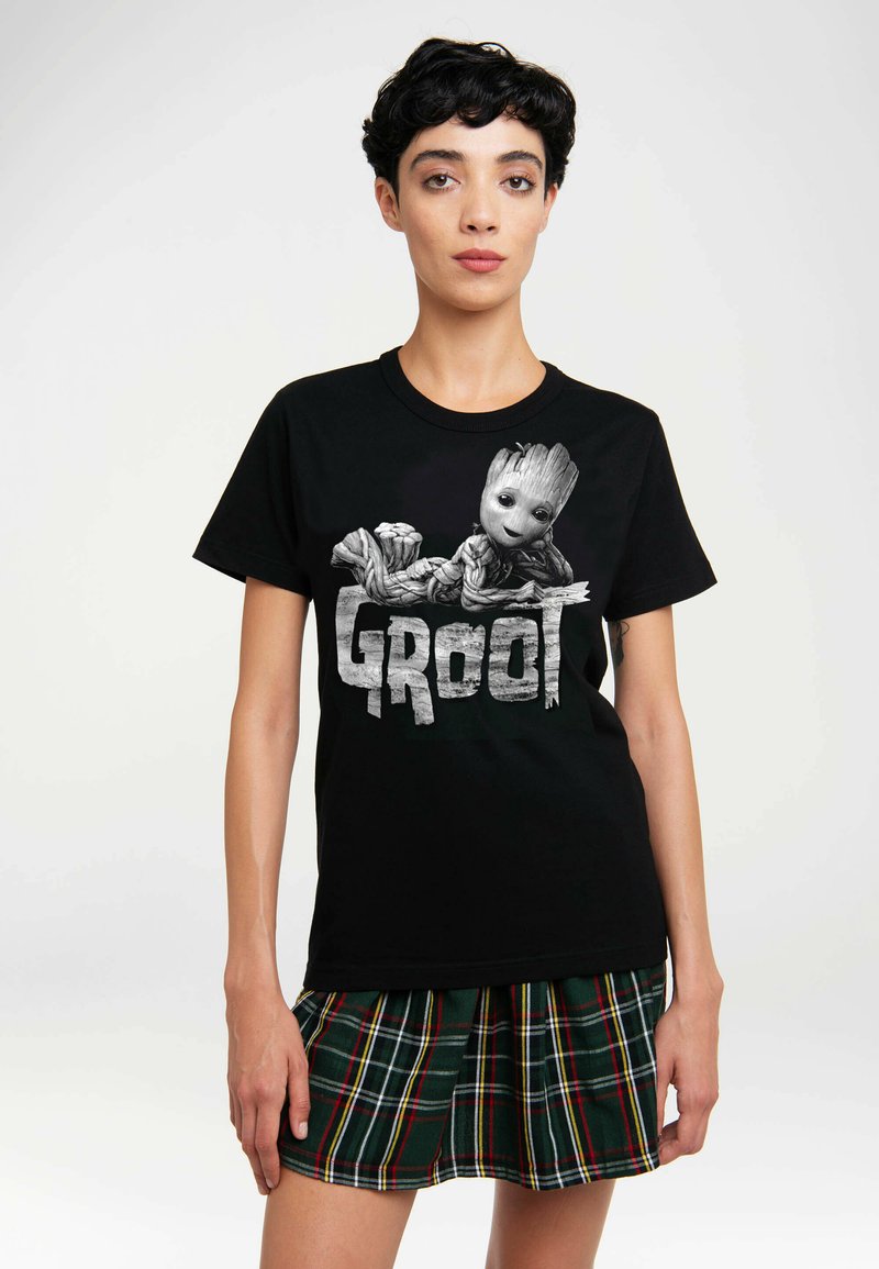 LOGOSHIRT MARVEL - GROOT - T-Shirt print - schwarz - Zalando