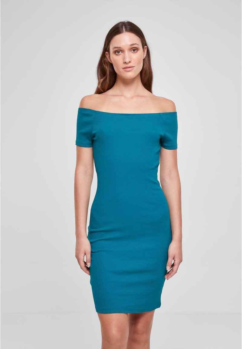 Urban Classics OFF SHOULDER - Shift dress - watergreen/green - Zalando.ie