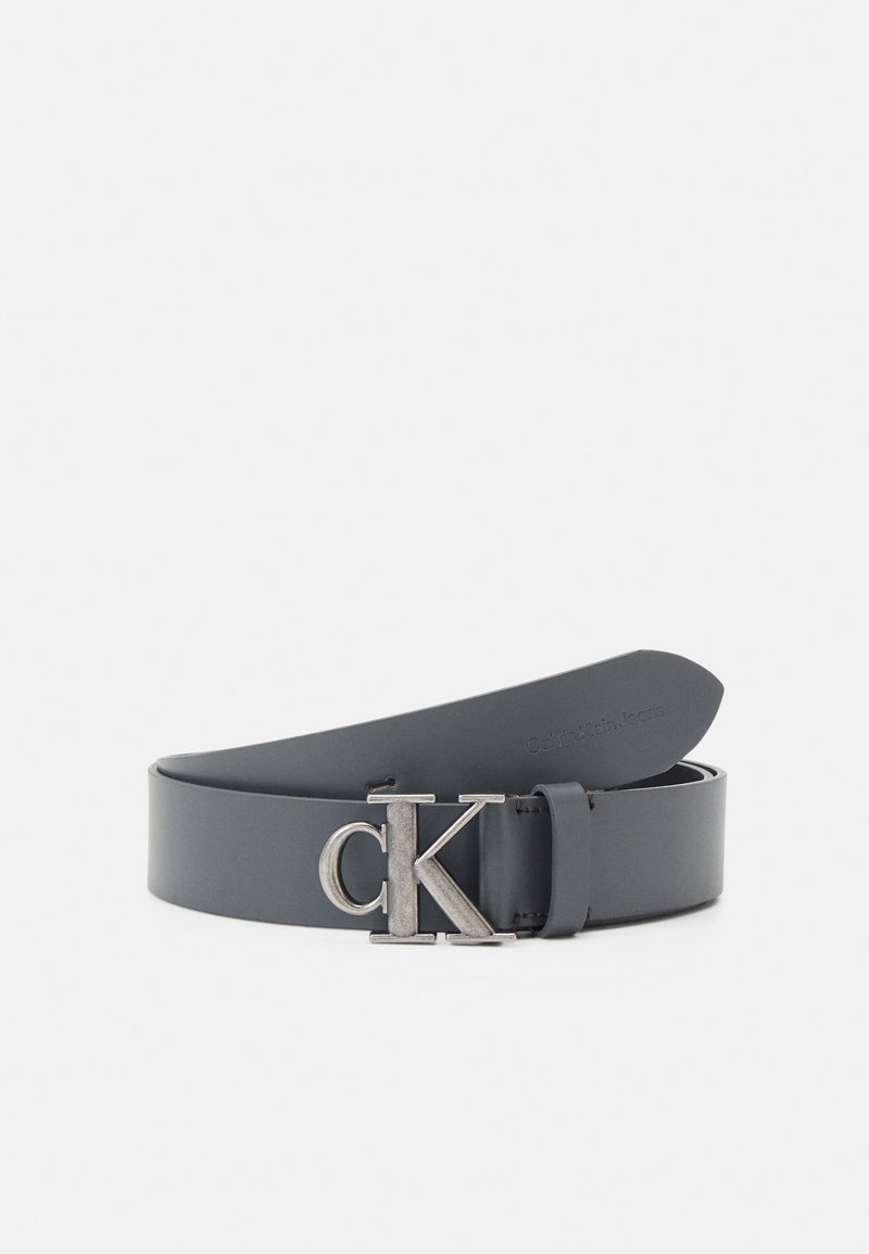 Calvin Klein Jeans MONO PLAQUE - Belt - dark ash grey/dark grey ...