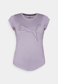 Puma PERFORMANCE HEATHER CAT TEE - Sports T-shirt - pale plum heather ...