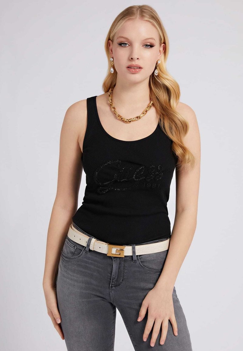 Guess MIT STRASS-LOGO - Top - schwarz/black - Zalando.de
