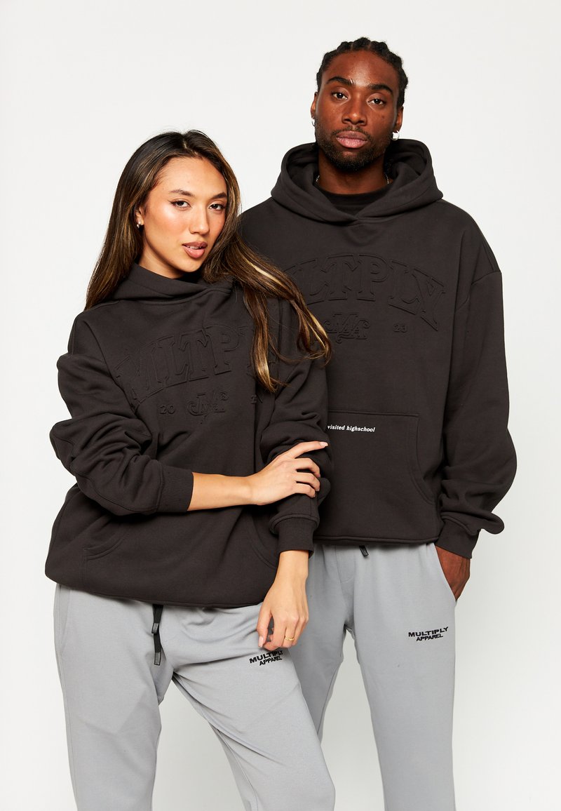 Multiply Apparel OVERSIZE - Hoodie - black soda washed/anthracite ...