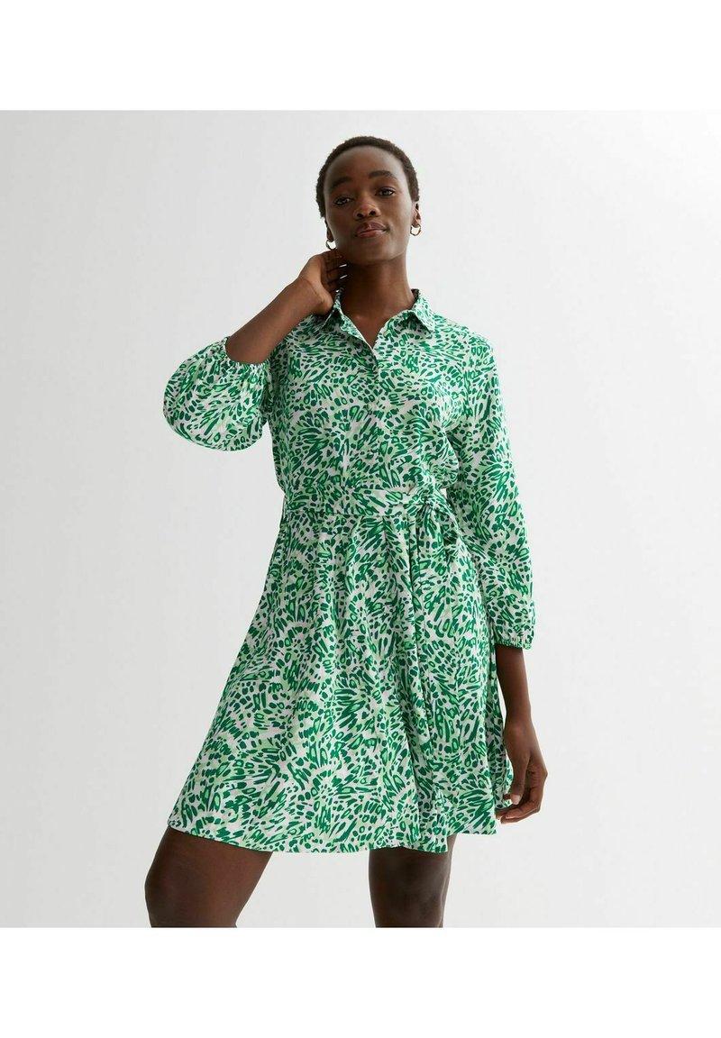 New Look Tall TALL PRINT BELTED - SHIRT DRESS - Blousejurk - green ...