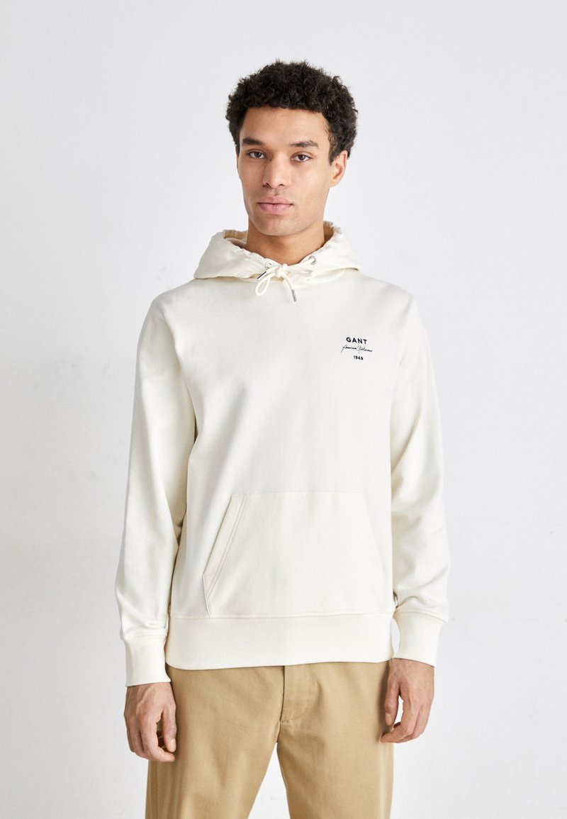 GANT LOGO SCRIPT HOODIE - Sweatshirt - cream/offwhite - Zalando.at
