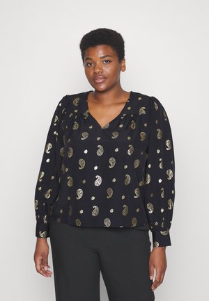 Object Curve OBJAGAFIA - Blouse - black/green/noir - ZALANDO.FR